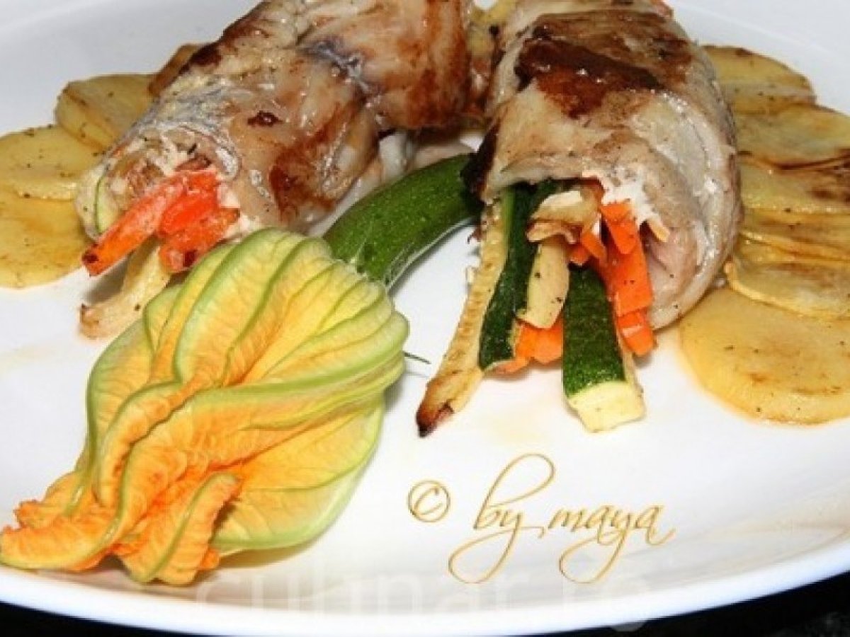 Rulade de peste cu morcov si dovlecel | Aperitive cu peste | Culinar.RO